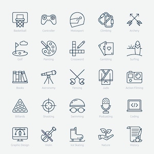 Interests Icons in Vector and PNG - Etsy