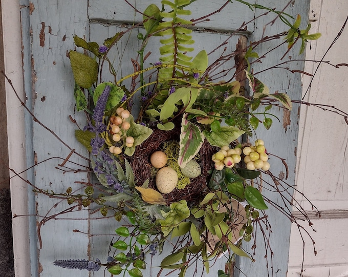 12 Inch Birds Nest Wreath, Nesting Wreath Farmhouse Wreath - Etsy