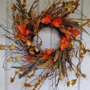 Rustic Fall Harvest Wreath, Wispy Wreath,primitive Wreath,fall ...