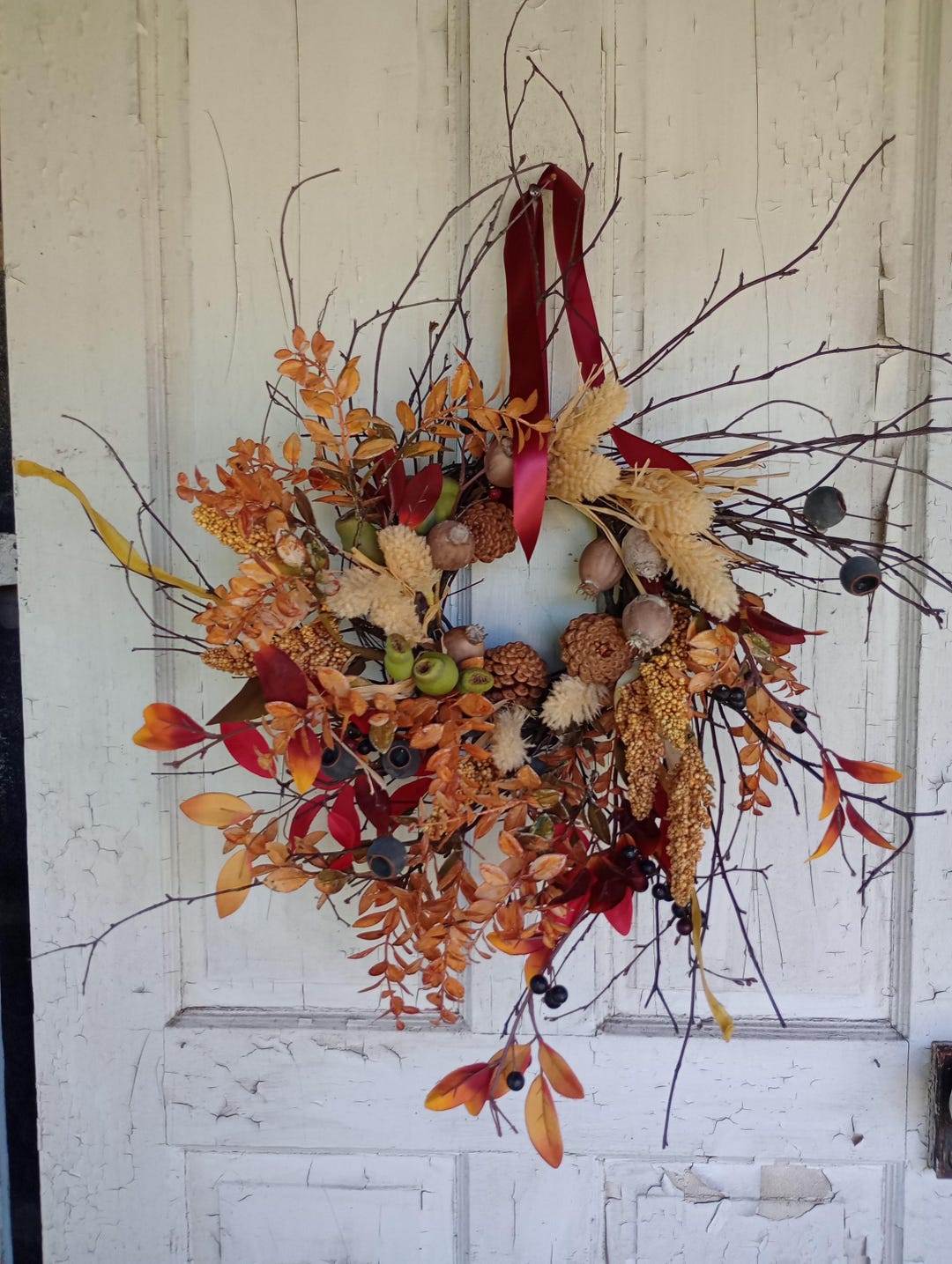 Rustic Fall Harvest Wreath, Country Wreath, Primitive Fall Wreath - Etsy