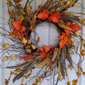Rustic Fall Harvest Wreath, Wispy Wreath,primitive Wreath,fall ...