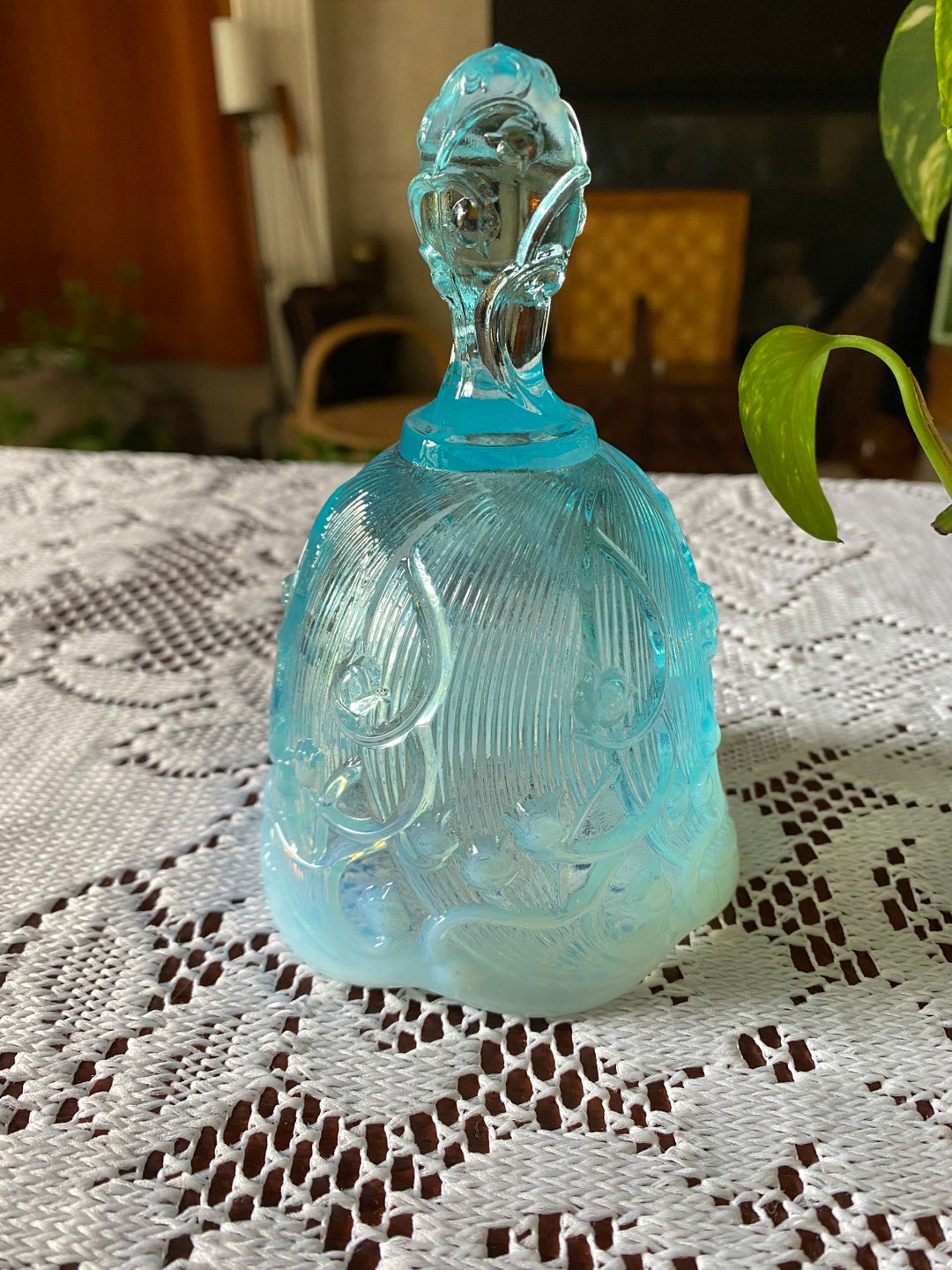 Fenton Lily of the Valley Blue Opalescent Bell - Etsy
