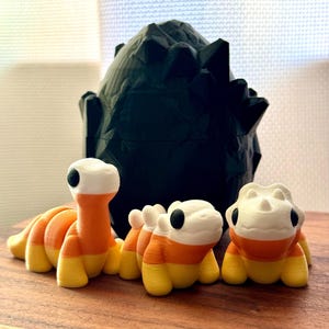 Candy Corn Baby Dinosaur Fidget Toys 3-pack With Egg – 3D Printed ...