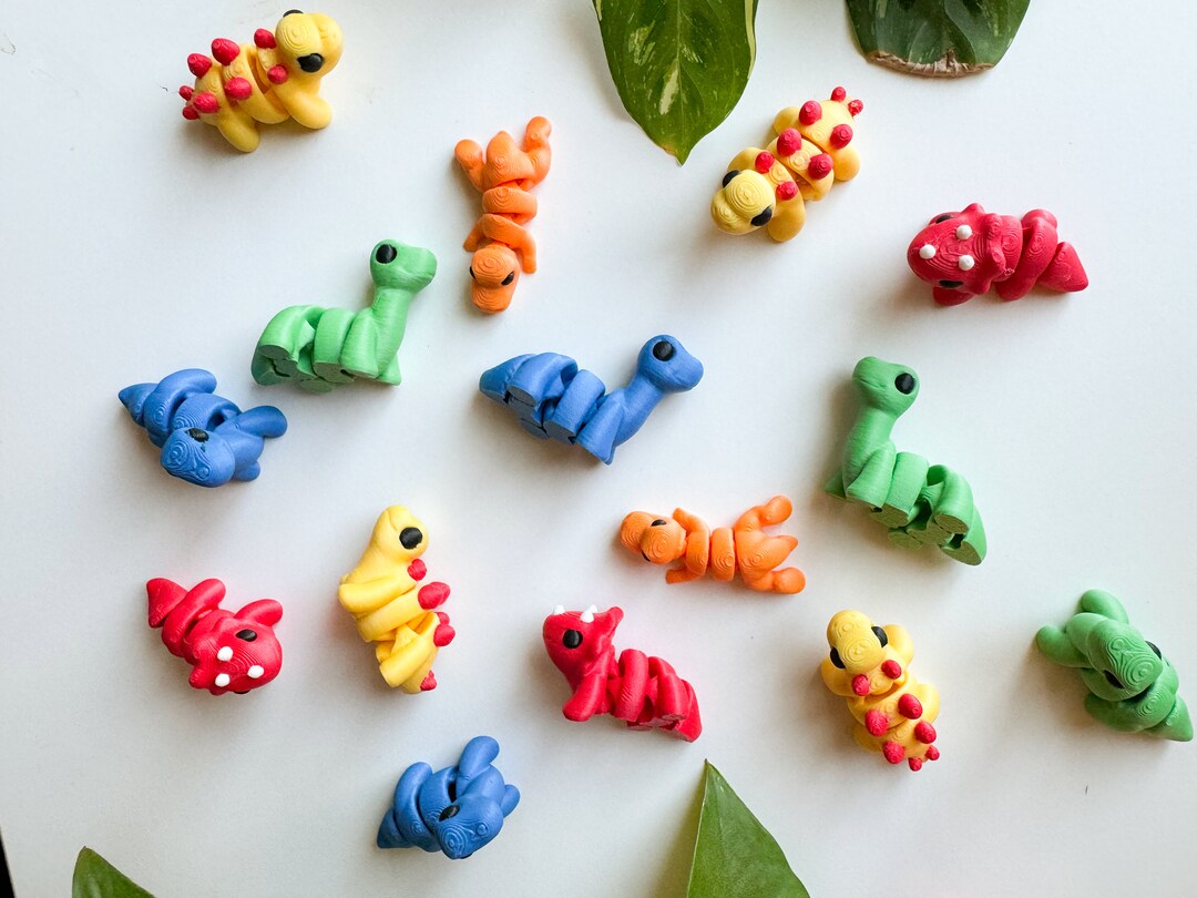 Articulated Fidget Mini Dinosaurs Bundle 3D Printed Perfect for Goody ...