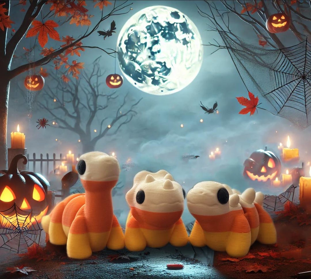 Candy Corn Baby Dinosaur Fidget Toys 3-pack With Egg – 3D Printed ...