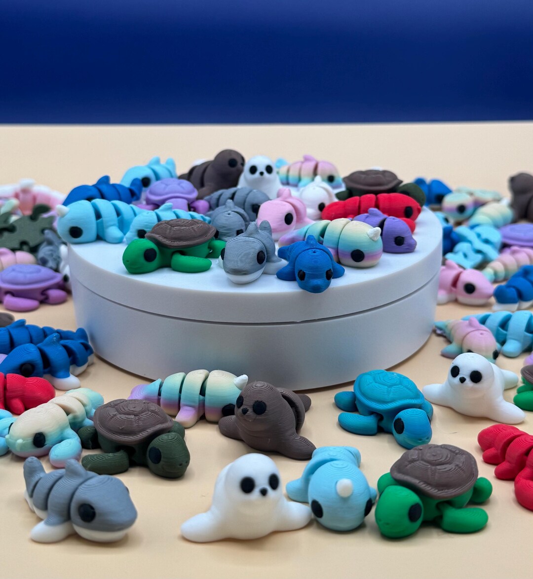 3D Printed Articulated Mini Sea Creatures: Ocean Fidget Toys - Etsy