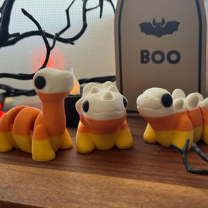 Candy Corn Baby Dinosaur Fidget Toys 3-pack With Egg – 3D Printed ...