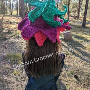 CUSTOM ORDER Kids Fairy Flower Hat Flower Bucket Hat With Stem Cosplay ...