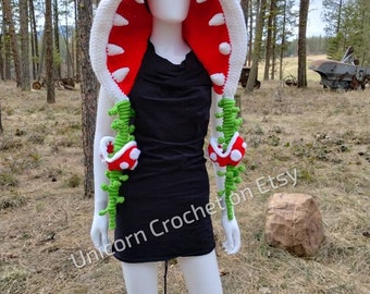 Crochet Twisted Chomper Hood, Cosplay Hood, Crochet Hat, Man Eating ...