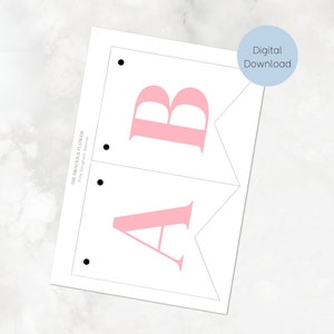 Pink Gingham Banner | Printable PDF | Includes ALL Letters | Bridal ...