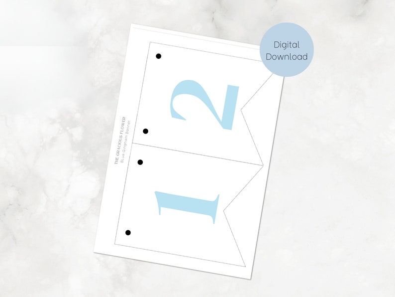 Blue Gingham Banner | Printable PDF | Includes ALL Letters | Bridal ...