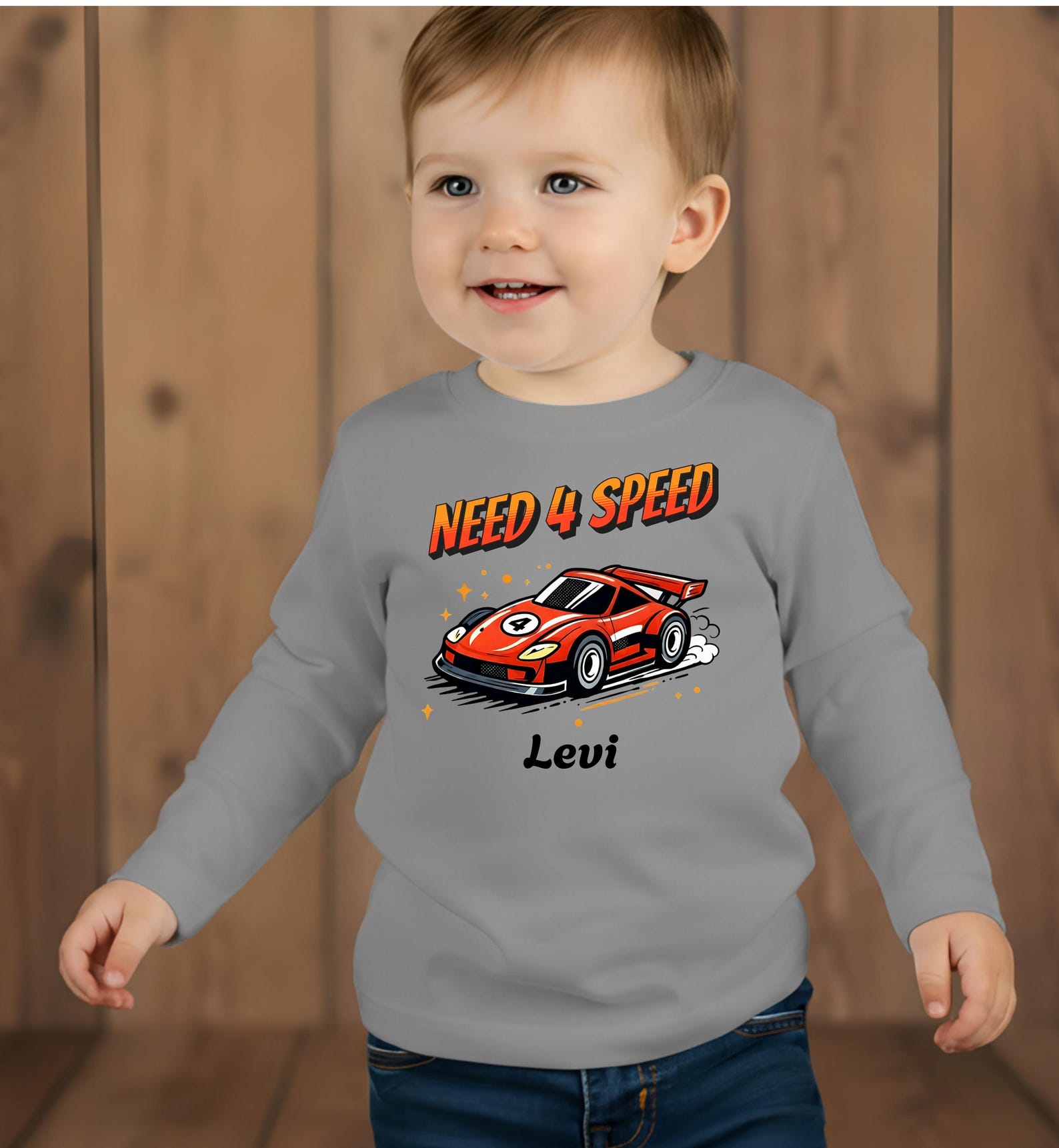 Need 4 Speed Race Car Fourth Birthday Long Sleeve Shirt Personalized - Etsy