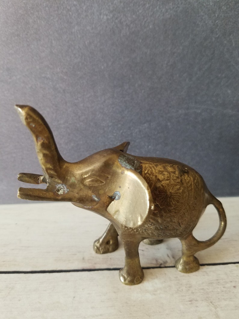 Brass Elephant Figurines/ Pair of Brass Elephant Figurines/ - Etsy