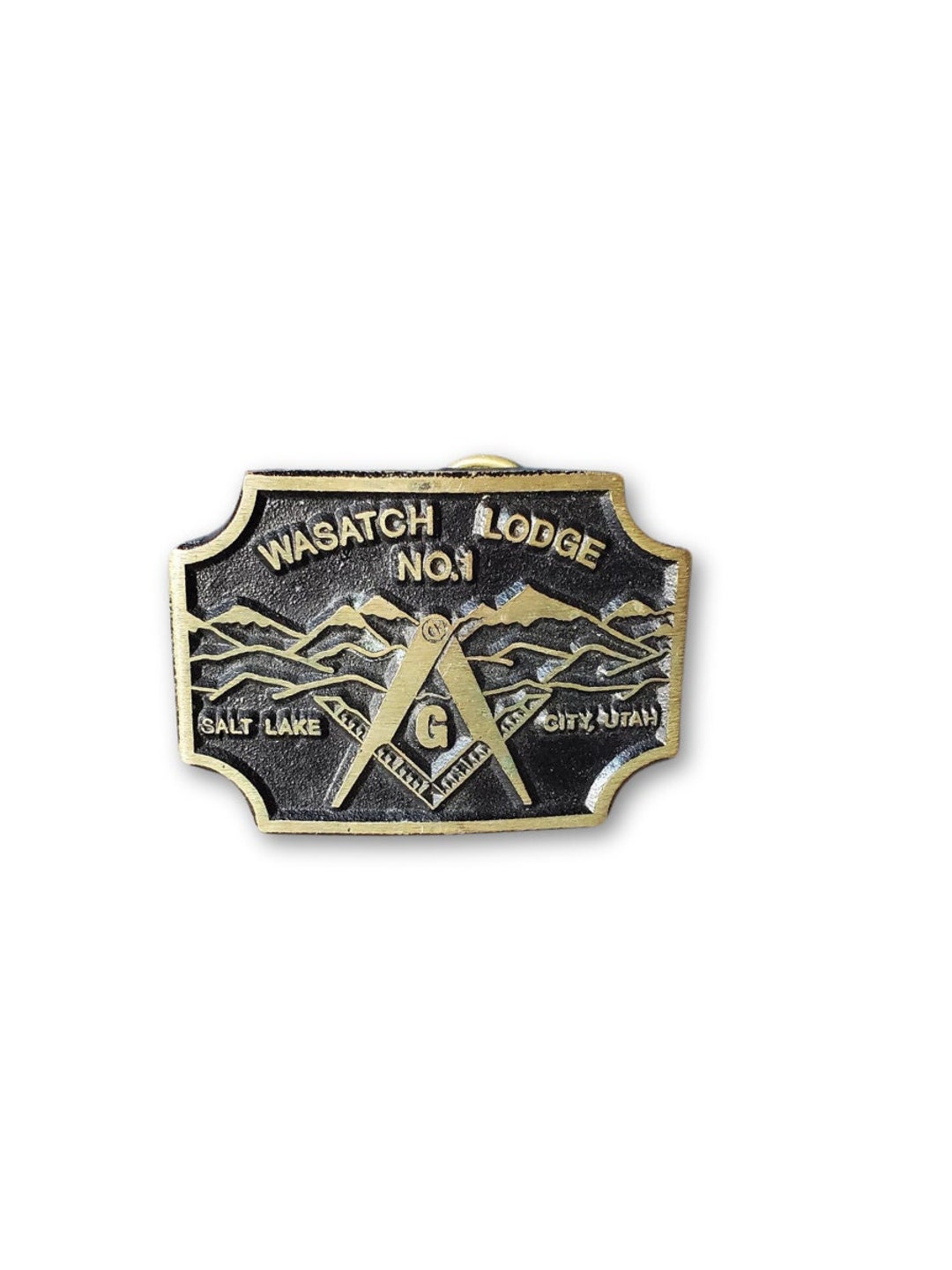 Large Brass Masonic Belt Buckle for Wasatch Lodge in Salt Lake City - Etsy