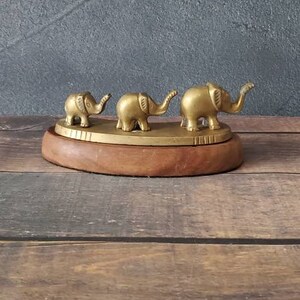 Brass Elephant Figurines/ Trio of Brass Elephants/ Three Elephants ...
