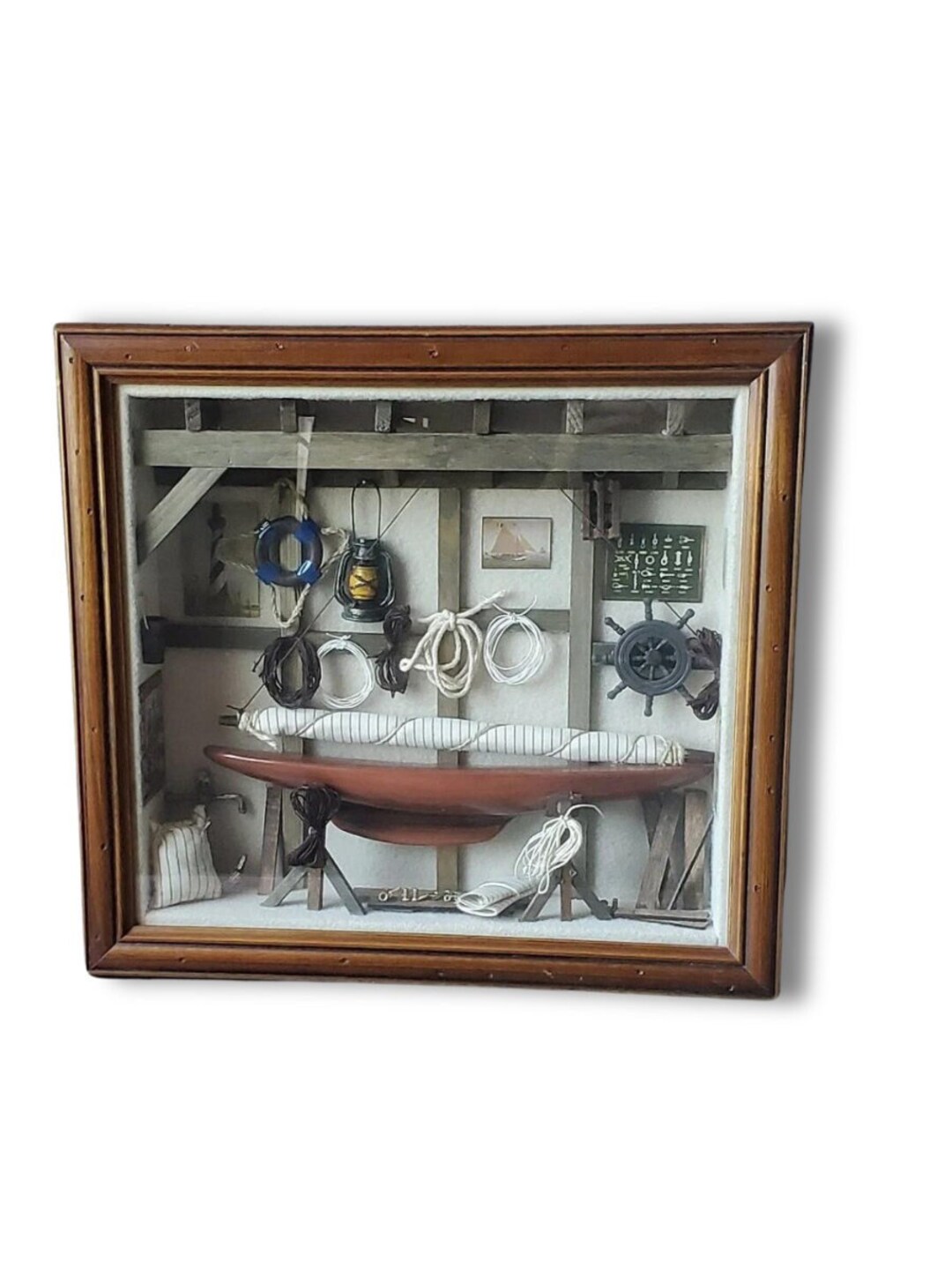 Vintage Shadow Box Filled With Nautical Treasures/ Shadow Box With ...