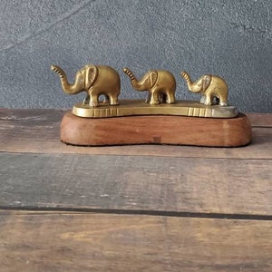 Brass Elephant Figurines/ Trio of Brass Elephants/ Three Elephants ...