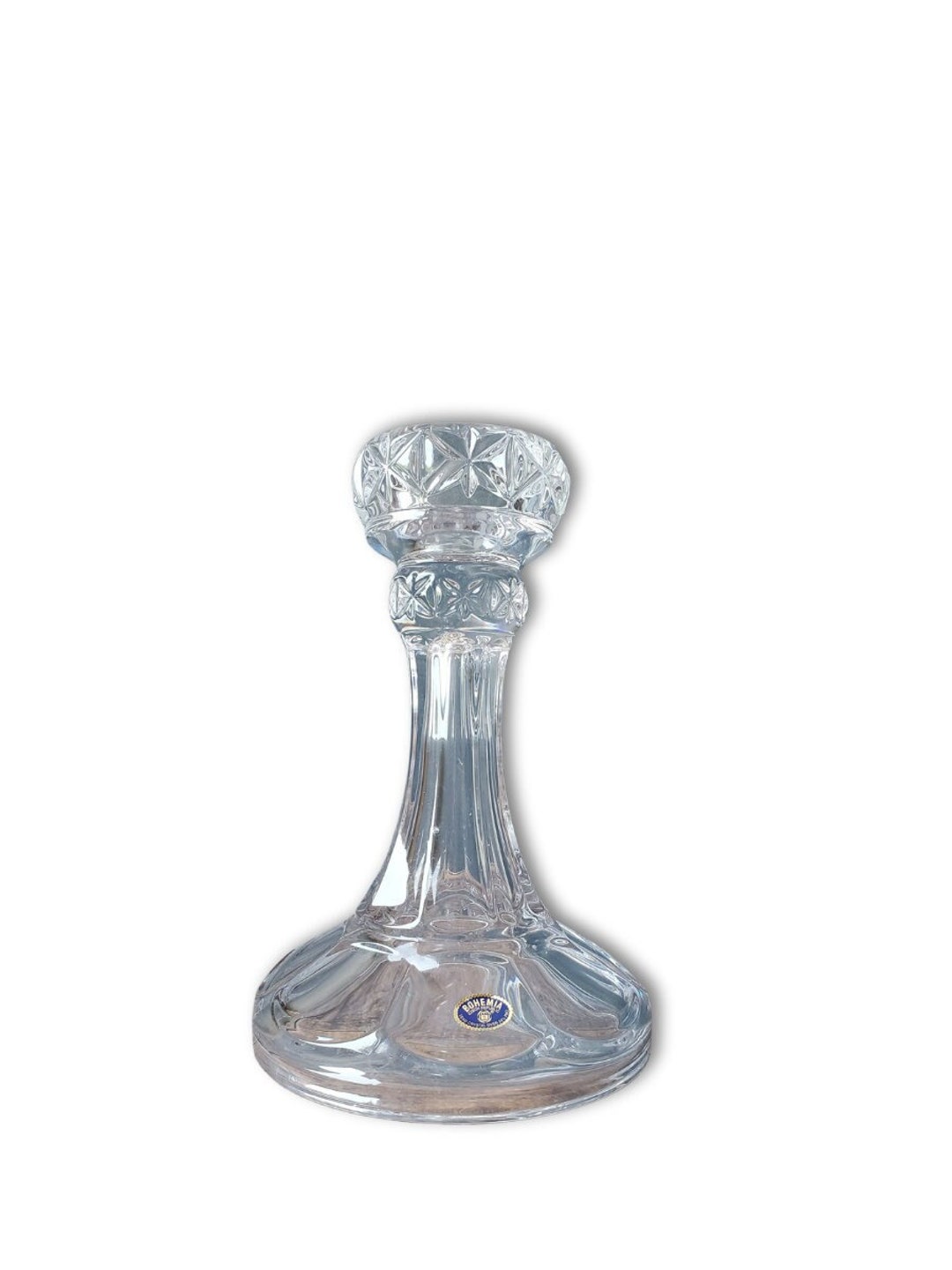 Bohemia Lead Crystal Candle Holder/ Large Crystal Candle Holder/ 24 ...