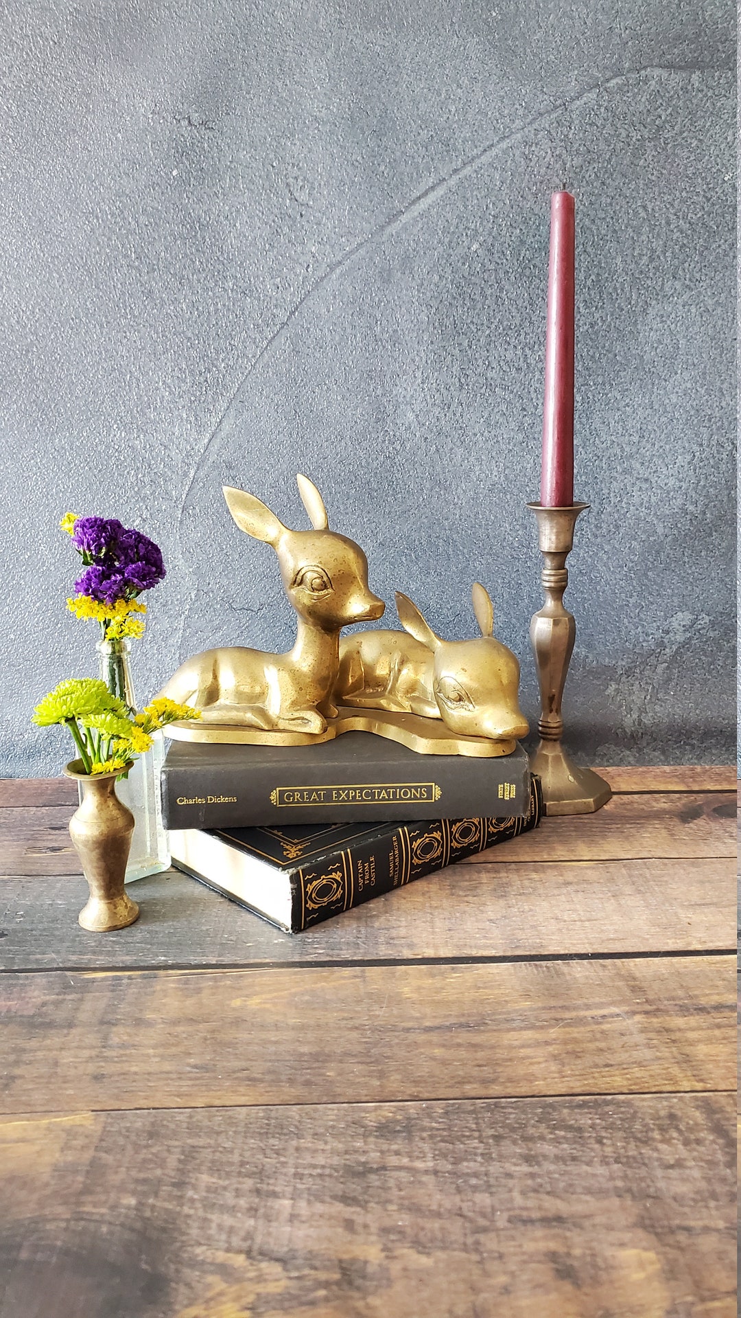 Vintage Brass Deer/ Large Brass Deer Statue/ Pair of Brass - Etsy