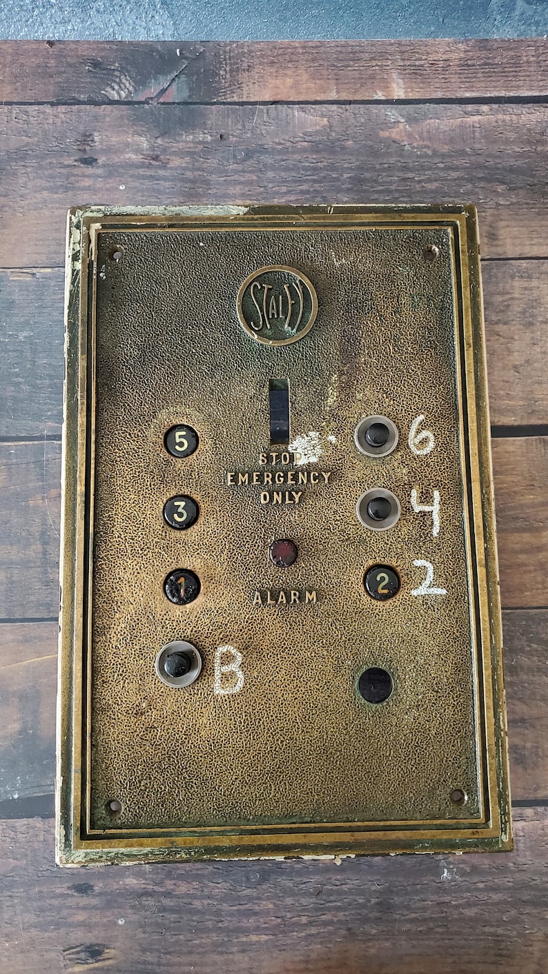 Antique Staley Elevator Indicator Panel: New York History, 1930s Bronze ...