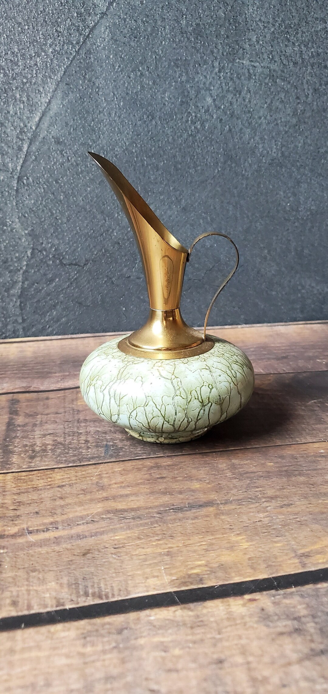 Delft Pitcher/ Delft Vase/ Hand Painted/ Mint Green Vase/ Robin's Egg ...