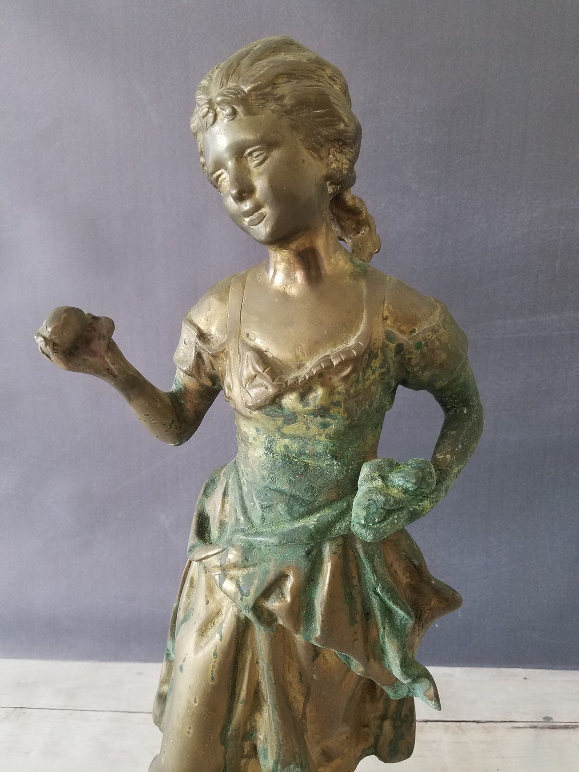 Bronze Statue of Young Girl/ Sculpture of 1800s Woman/ Large - Etsy