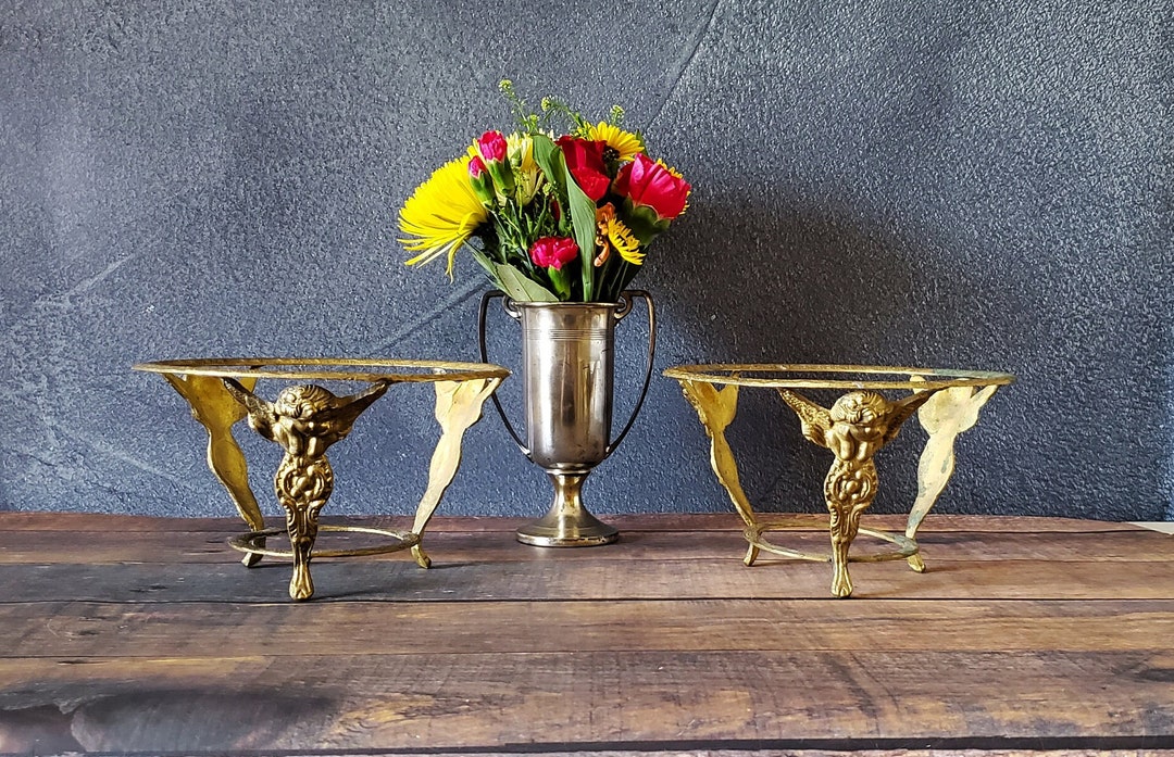 Brass Plant Stand/ Brass Cherub Plant Stands/ Cherub/ Angel/ Brass ...