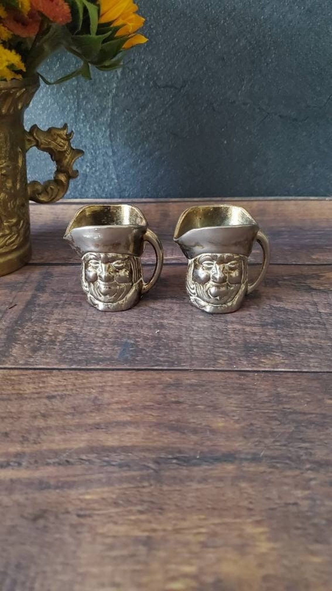Colonial Man Creamer/ Small Metal Pitcher/ Small Creamer/ Colonial ...