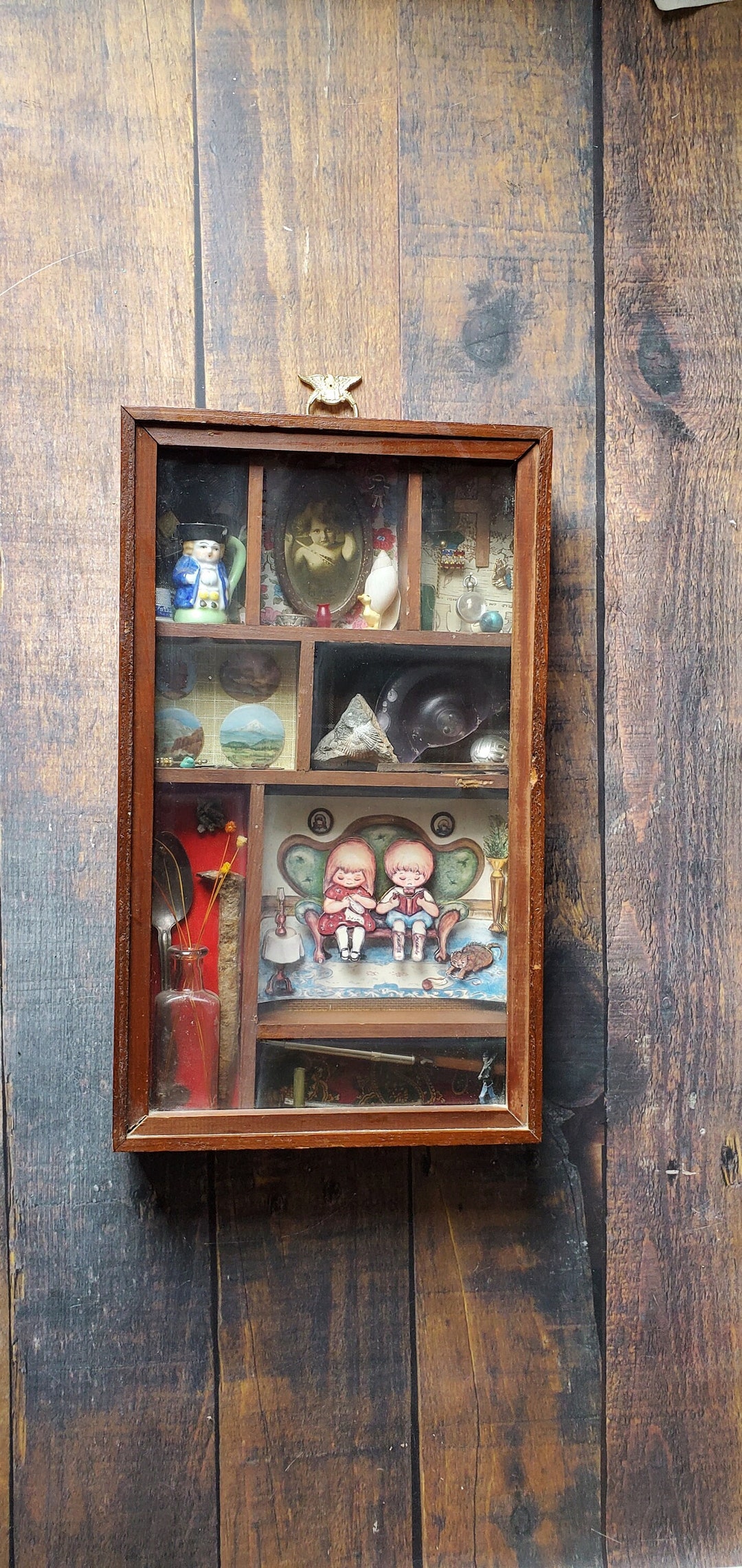 Vintage Shadow Box Filled With Treasures/ Shadow Box With Miniatures ...