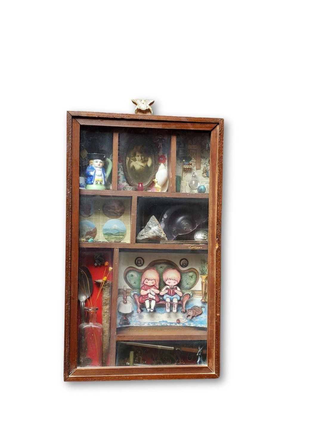 Vintage Shadow Box Filled With Treasures/ Shadow Box With Miniatures ...