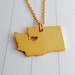 Custom WA State Necklace,gold Washington State Necklace,wa State ...