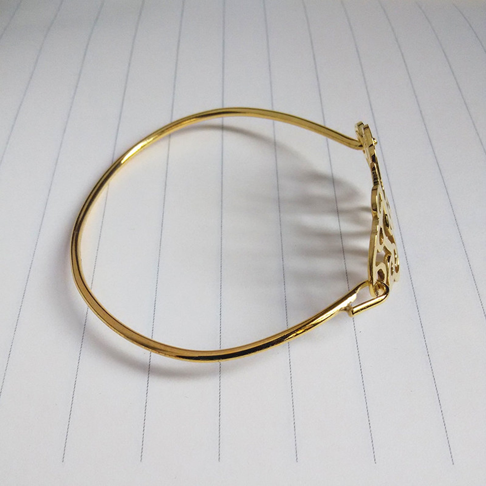 Custom BraceletGold Monogram Bracelet3 Initial Monogram | Etsy