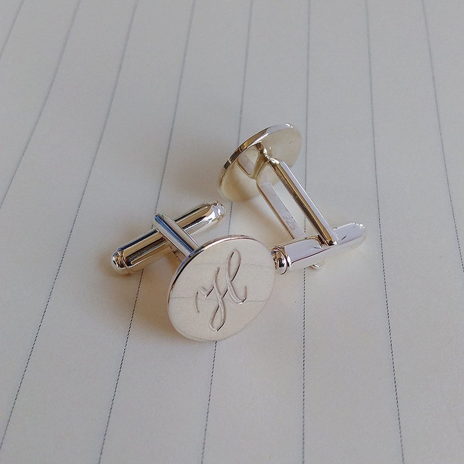 One Letter Cufflinks,custom Single Initials Cufflinks,wedding Cufflinks ...