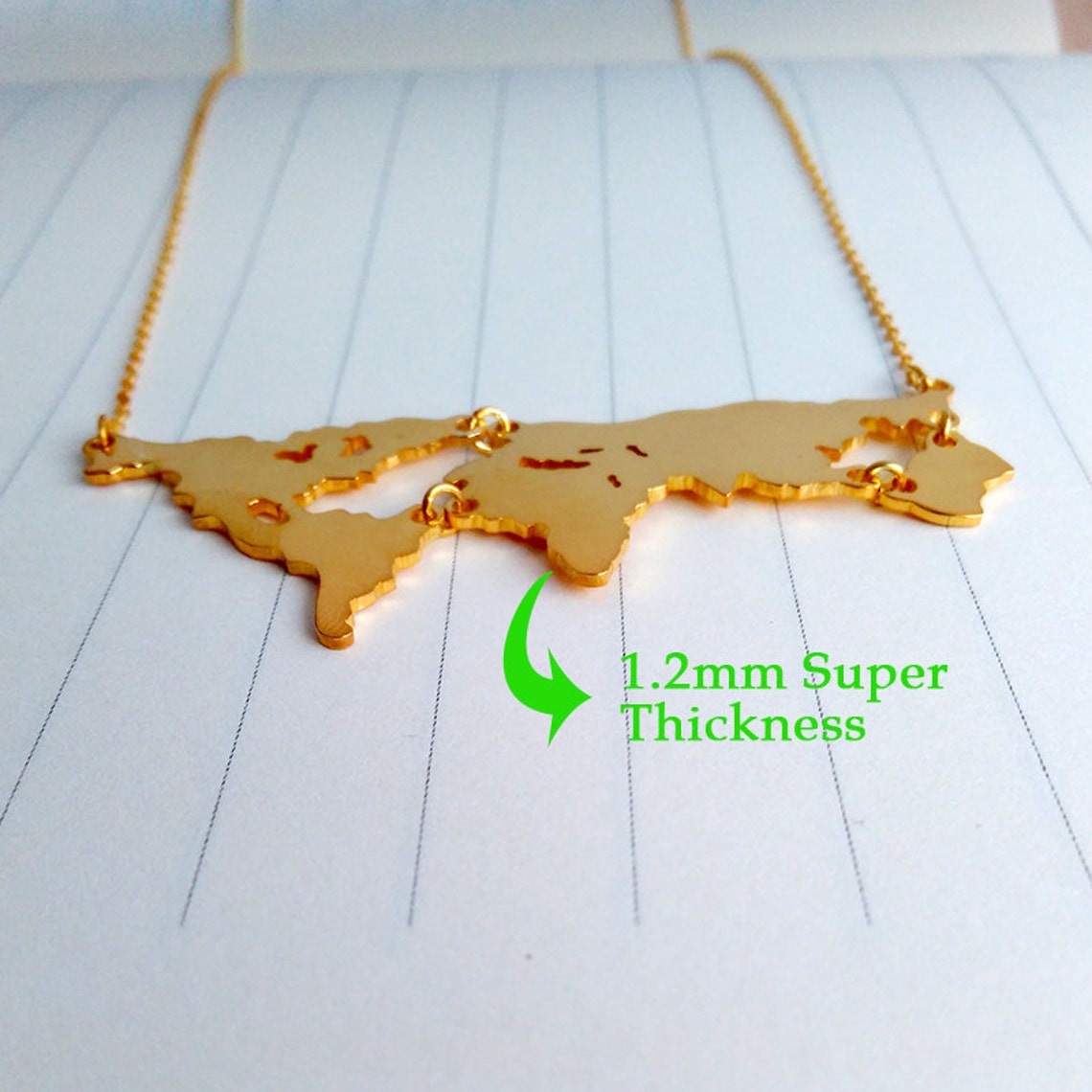 Gold Map Necklacepersonalized World Map Necklacegold Earth - Etsy