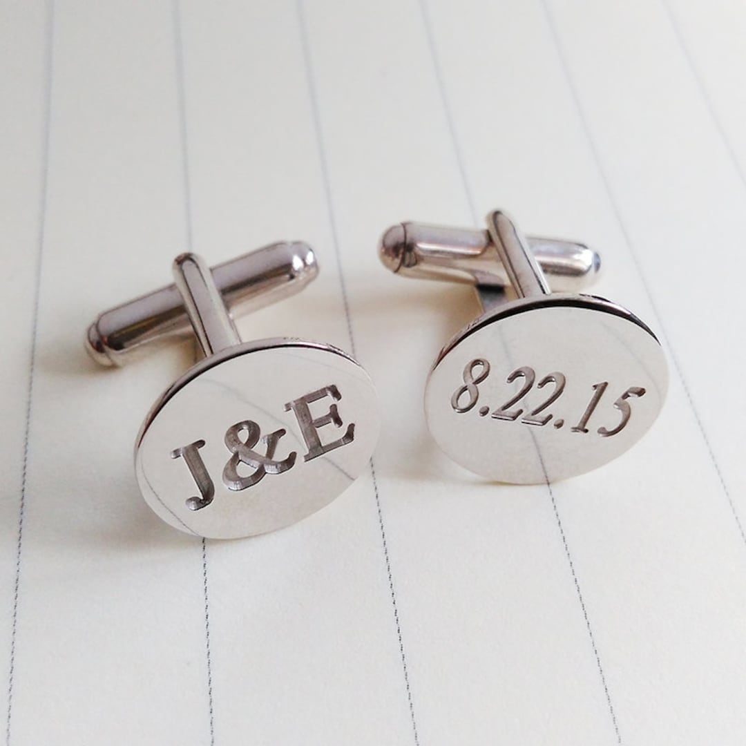 Engrave Wedding Date Cufflinks,date and Initial Cufflinks,personalized ...