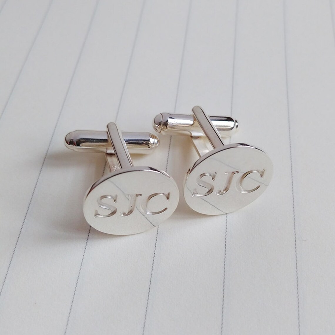 Silver Engraved Wedding Cufflinks,personalized Monogram Cufflinks ...