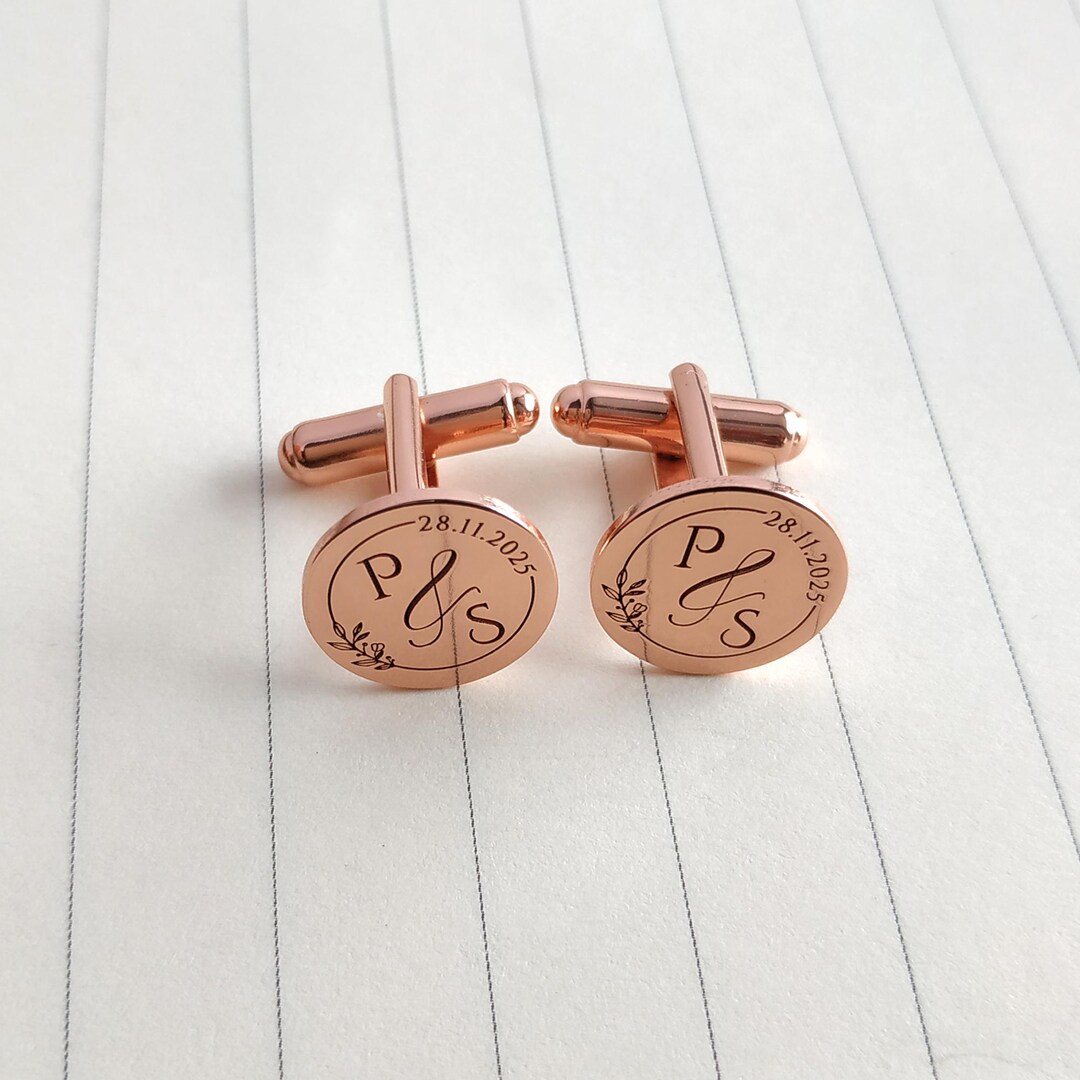 Initials and Wedding Date Cufflinks,personalized Wedding Logo Cufflinks ...