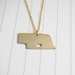 Nebraska State Charm Necklace,ne State Necklace,silver Nebraska State ...