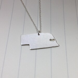 Nebraska State Charm Necklace,ne State Necklace,silver Nebraska State ...