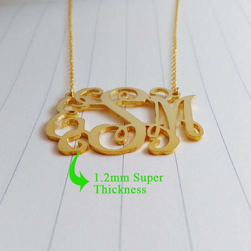 1 Inch Personalized Monogram Necklacesmall Monogram - Etsy