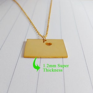 CO State Necklace,gold Colorado State Necklace,colorado State Charm ...