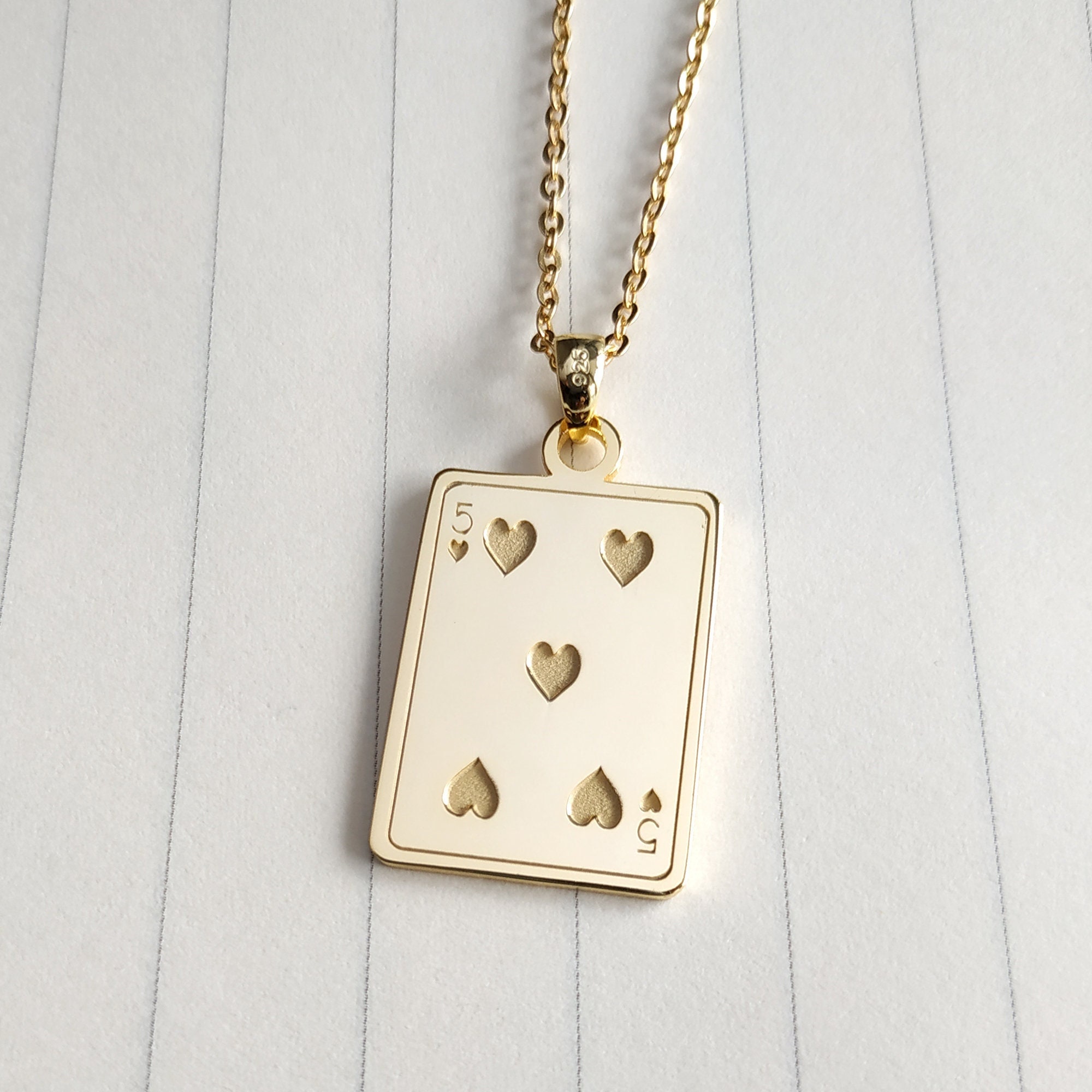 Ace of Spades Necklace,five of Hearts Necklace,six of Clubs Necklace,3 ...