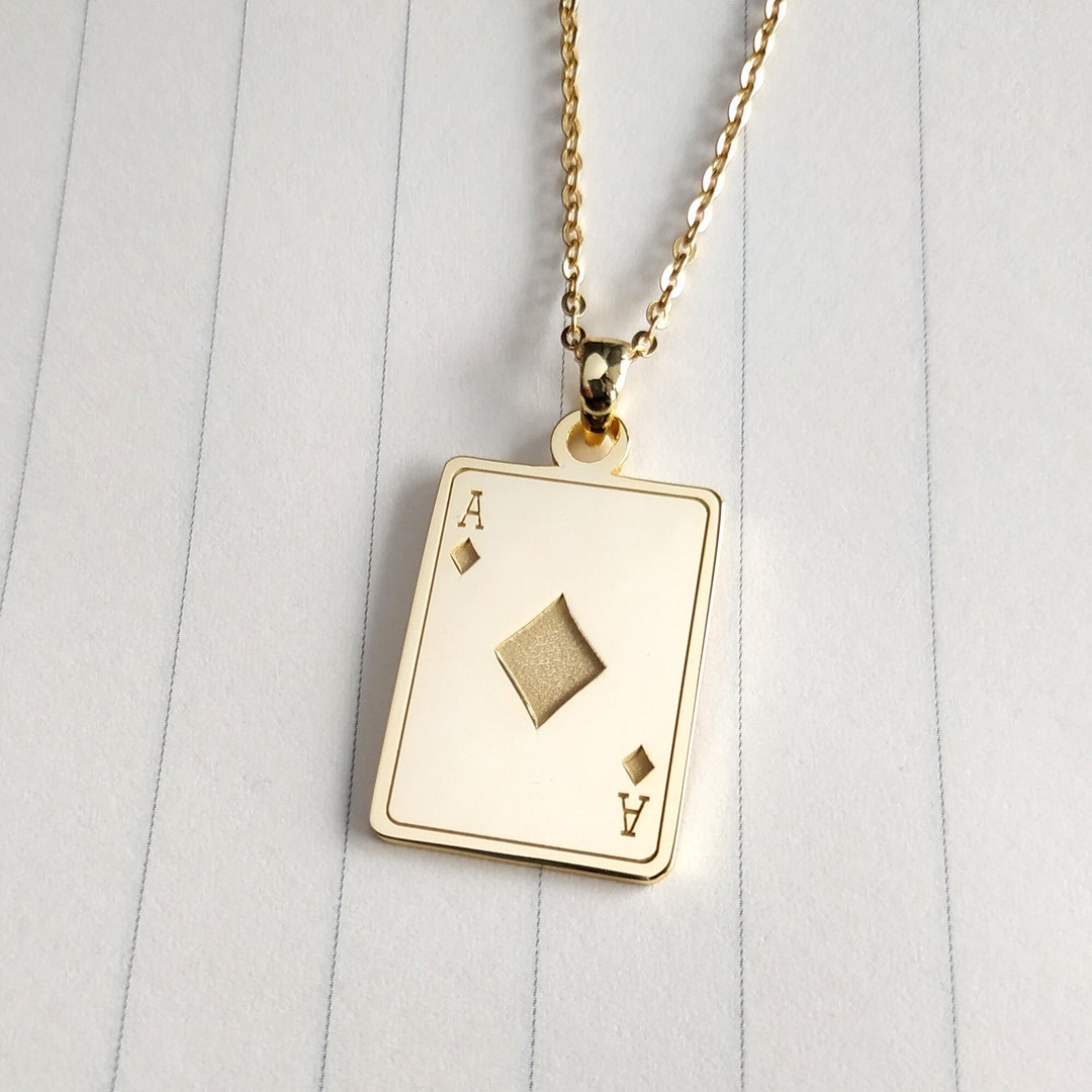 Ace of Diamonds Necklace,ten of Hearts Necklace,three of Clubs Necklace ...
