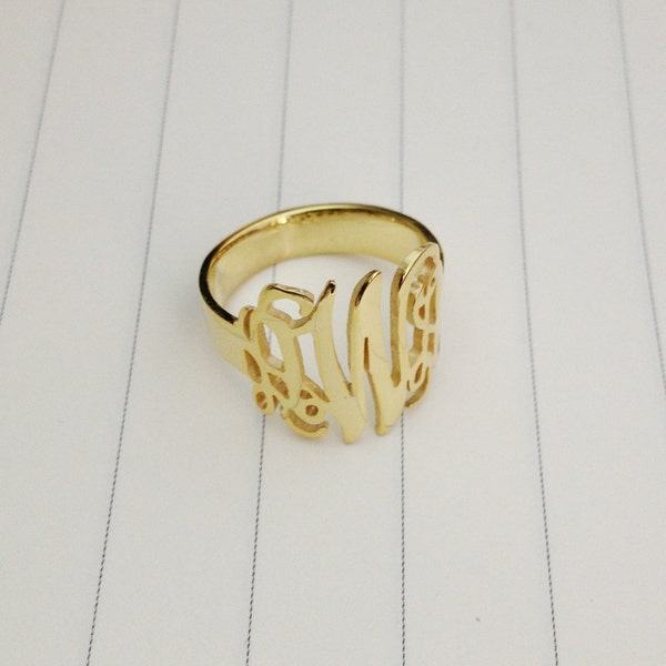 Monogram Ring - Etsy