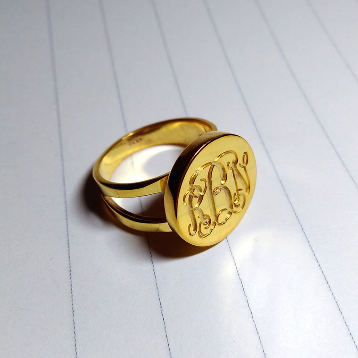 Wedding Ring Goldpersonalized Monogram Ringgold Monogram | Etsy