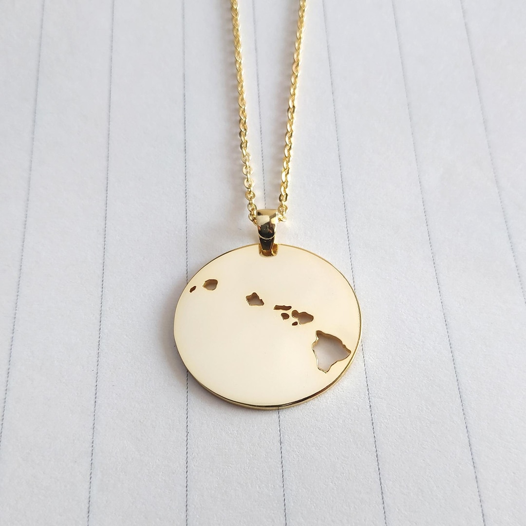 Hawaii State Necklace,hi State Necklace,hawaii State Charm Necklace ...
