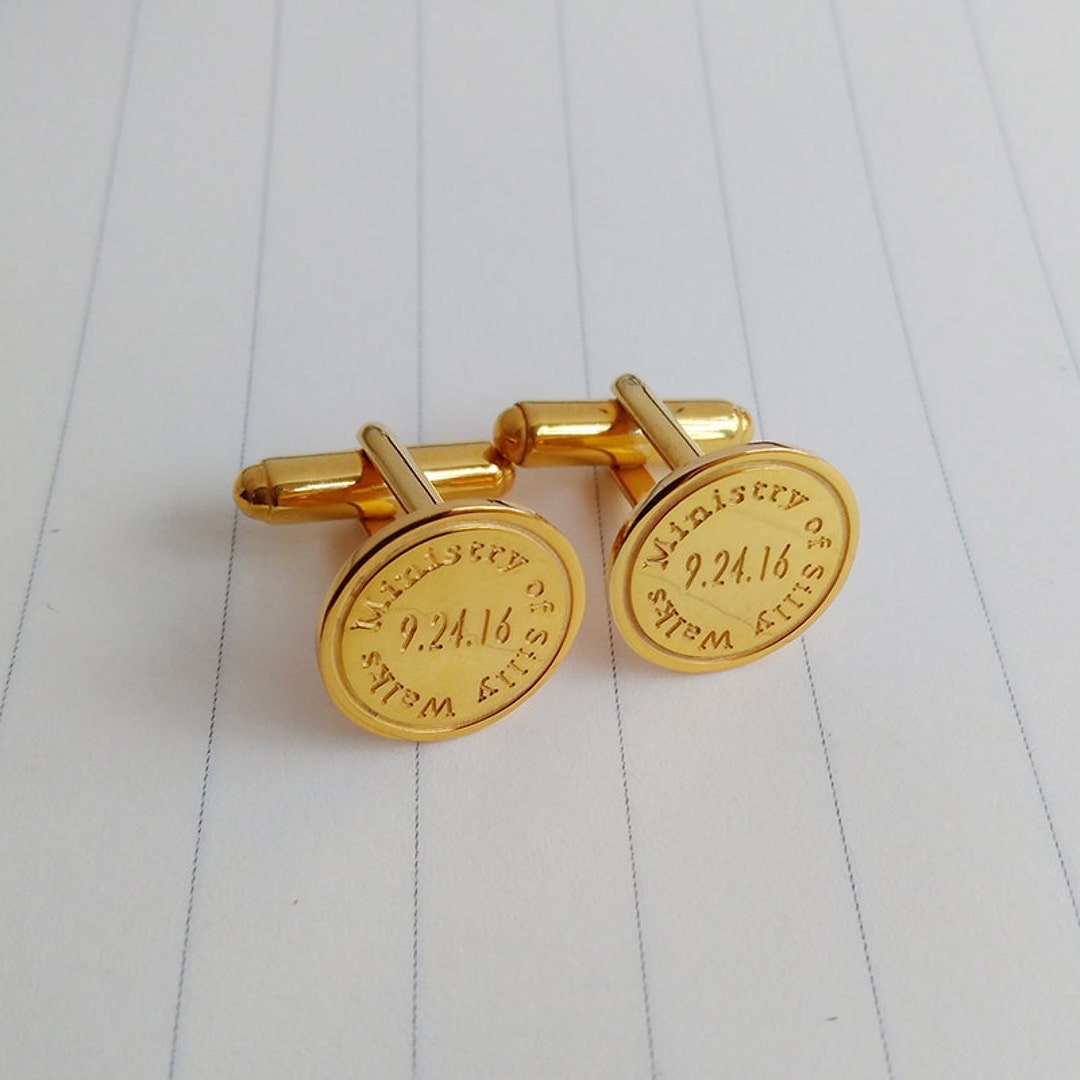 Wedding Cufflinks,personalized Date and Initials Cufflinks,gold ...