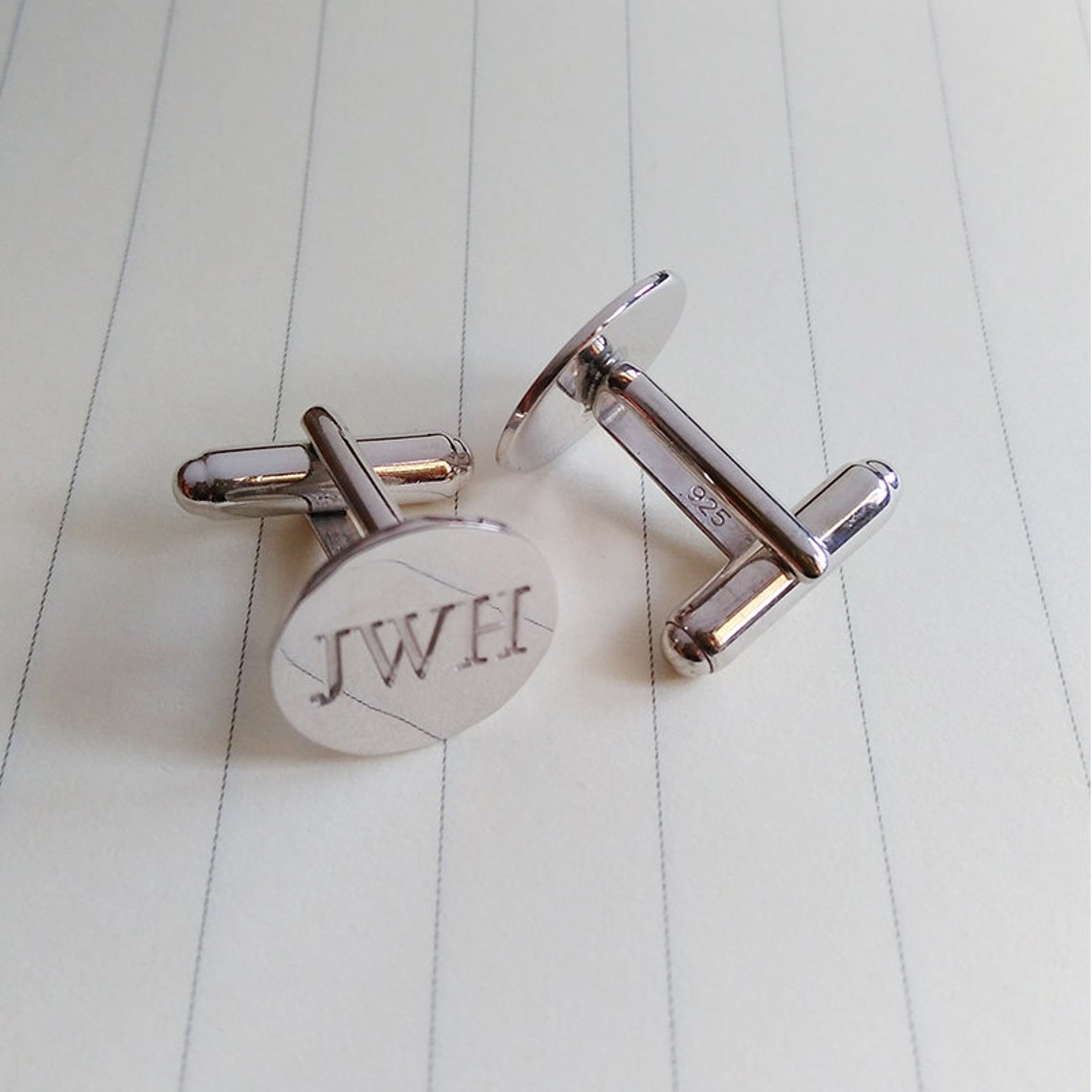 Personalized Cufflinks,engrave Three Initial Cufflinks,wedding Date ...