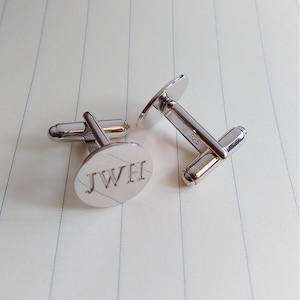 Personalized Cufflinks,engrave Three Initial Cufflinks,wedding Date ...