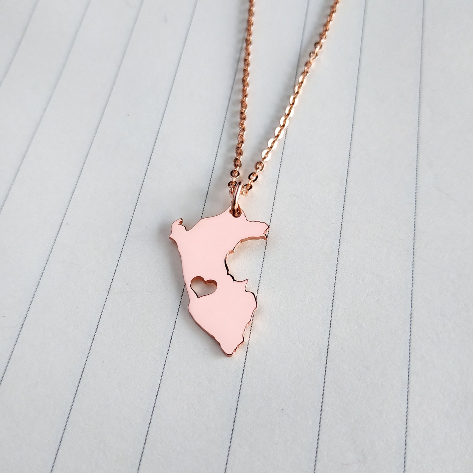 Custom Peru Necklace,peru Map Necklace,rose Gold Peru Charm Necklace ...